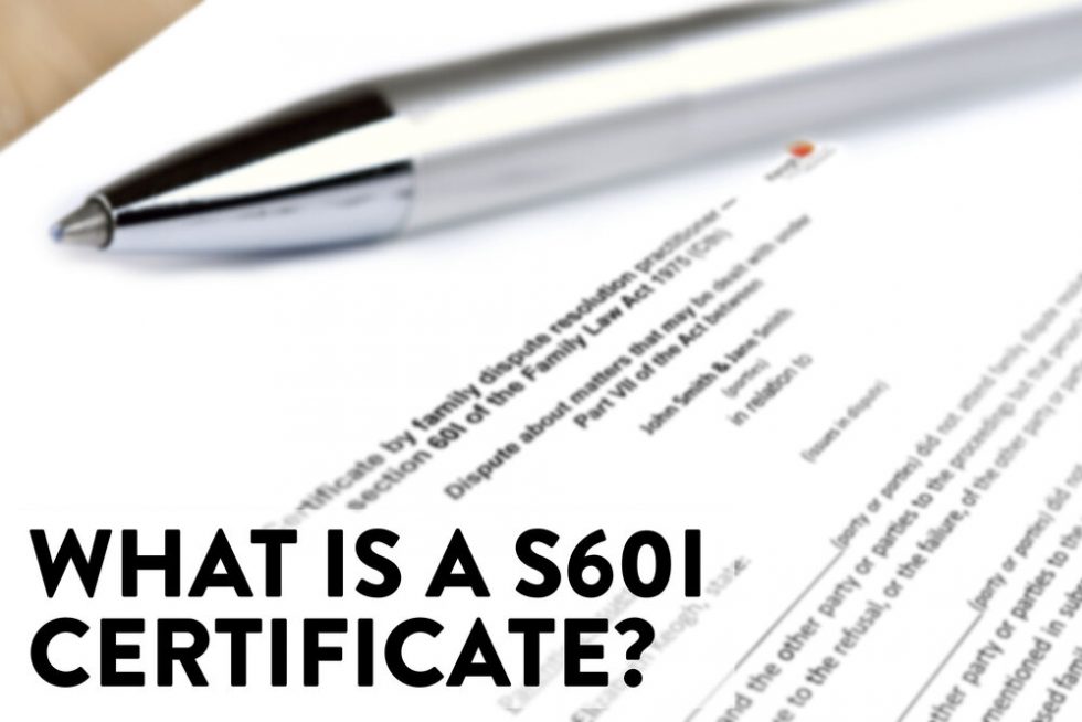 What is a s60I certificate? - Keogh Mediation